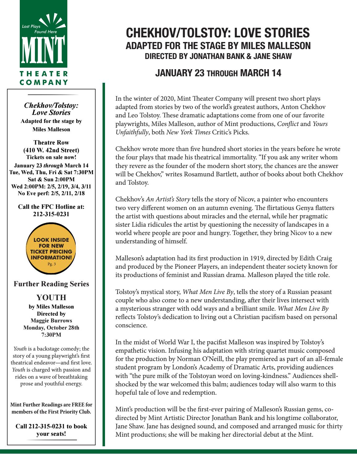 First Priority Club - October 2019 by Mint Theater Company - Issuu