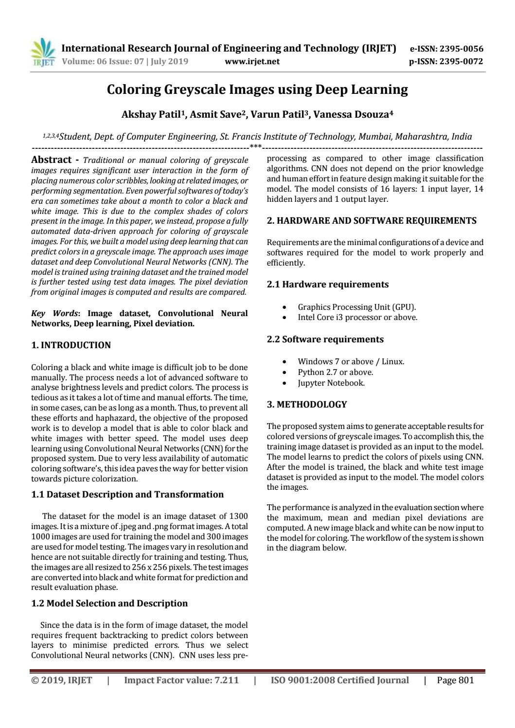 IRJET- Coloring Greyscale Images using Deep Learning by IRJET Journal ...