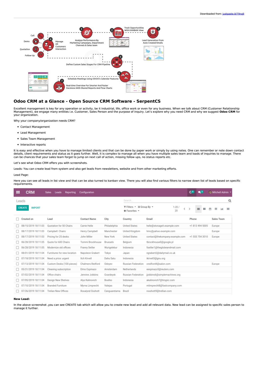 Odoo CRM at a Glance - Open Source CRM Software - SerpentCS by Serpent ...