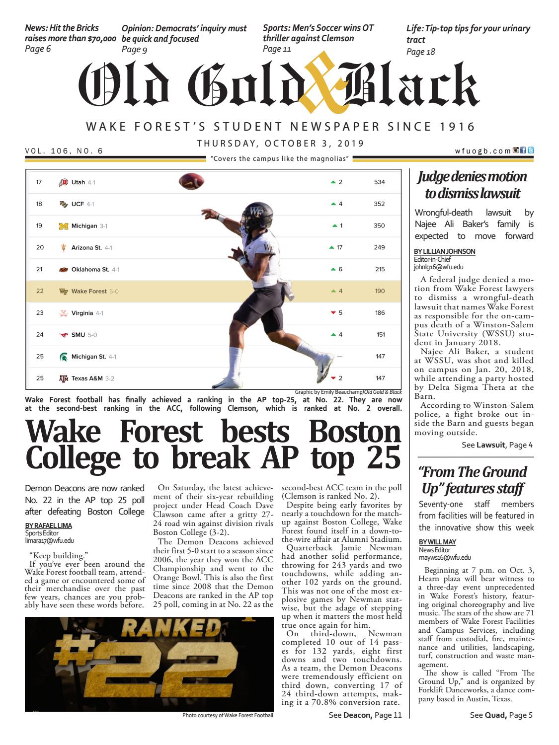 10/3 Edition by Old Gold & Black - Issuu