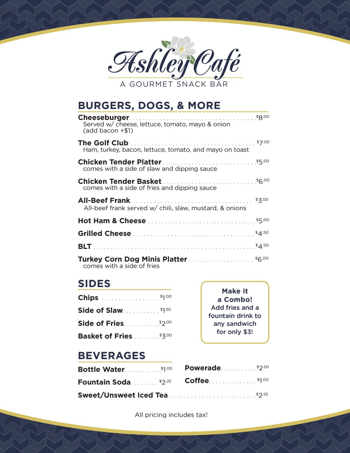 Ashley Plantation Cafe Menus by Runk & Pratt - Issuu