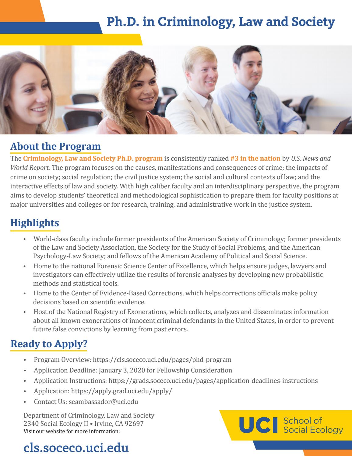 Ph.D. in Criminology, Law & Society at UCI School of Social Eoclogy by ...