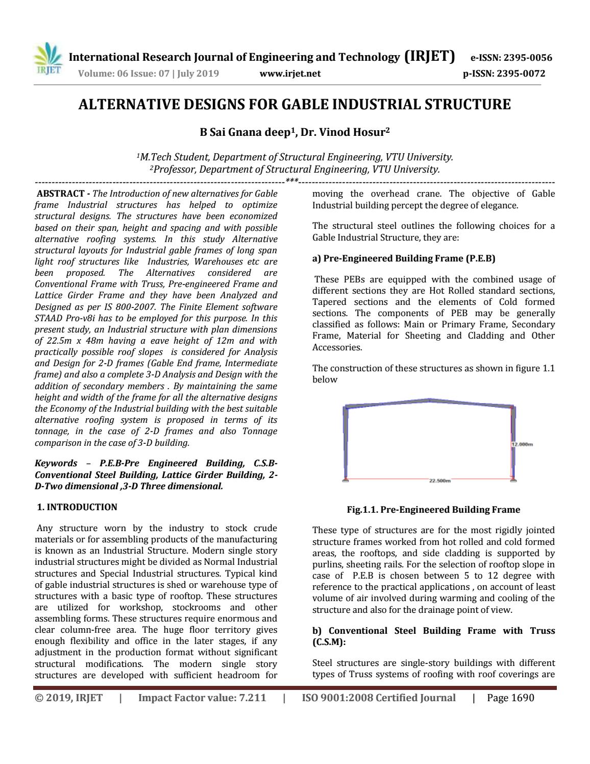 IRJET- Alternative Designs for Gable Industrial Structure by IRJET ...