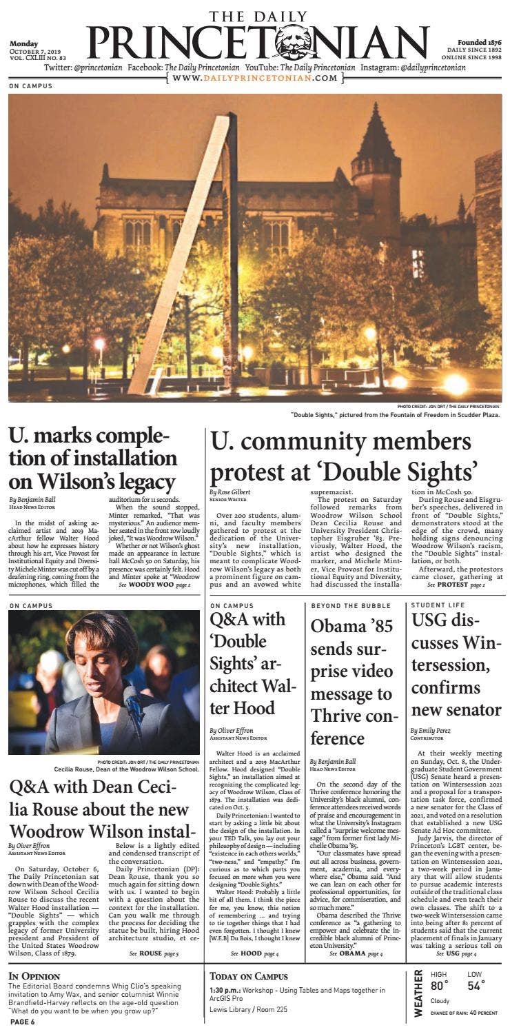 The Daily Princetonian: October 7, 2019 by The Daily Princetonian - Issuu