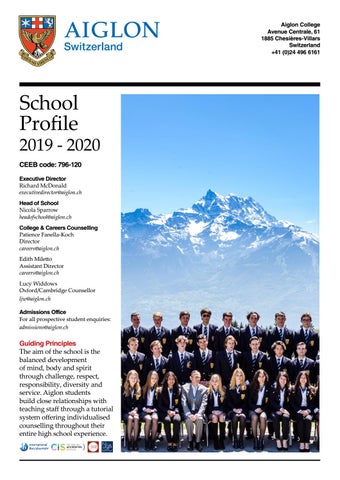 Aiglon School Profile by Aiglon College - Issuu