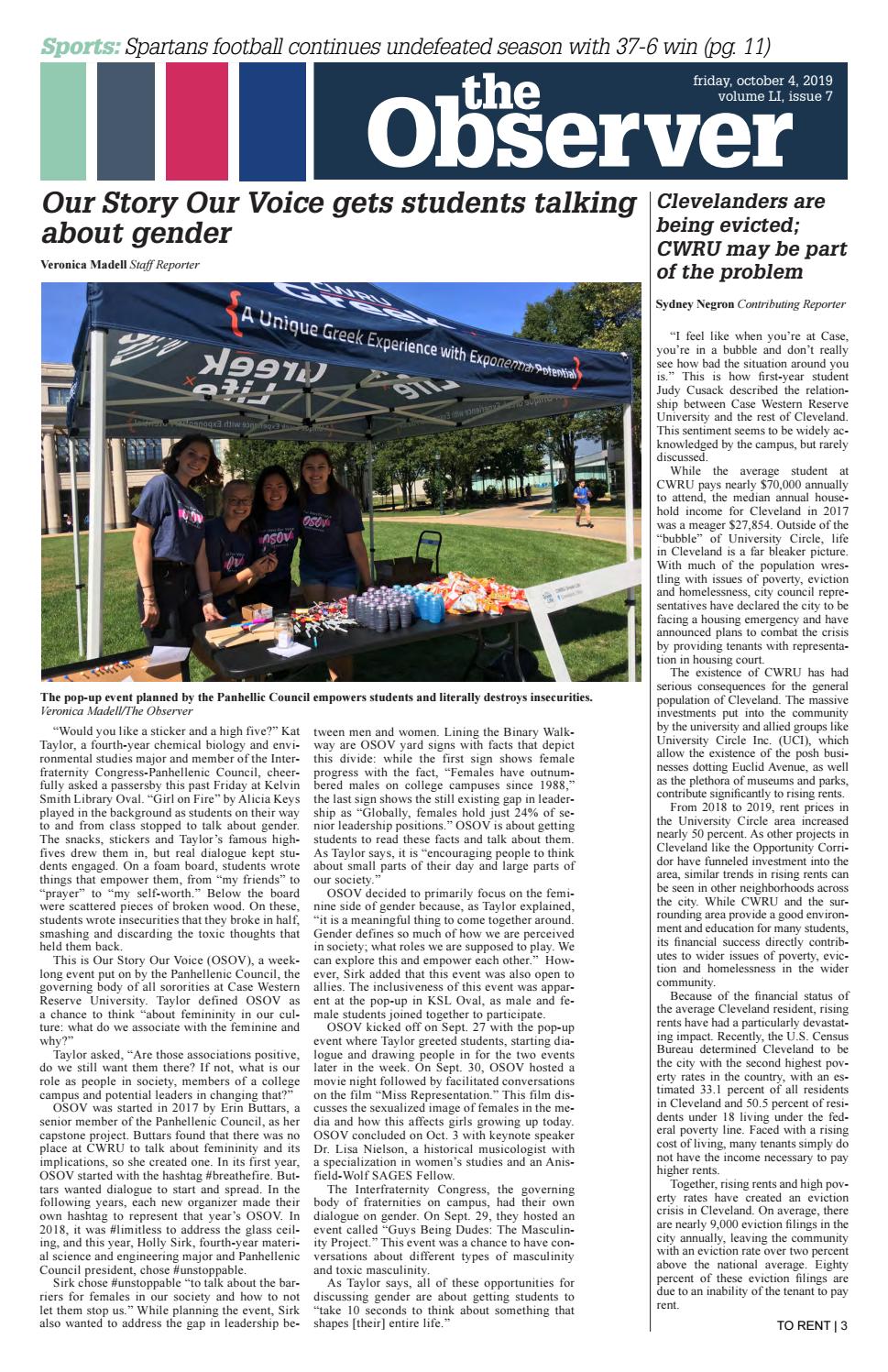 The Observer, Volume LI, Issue 7, 10/4/19 by The Observer - Issuu