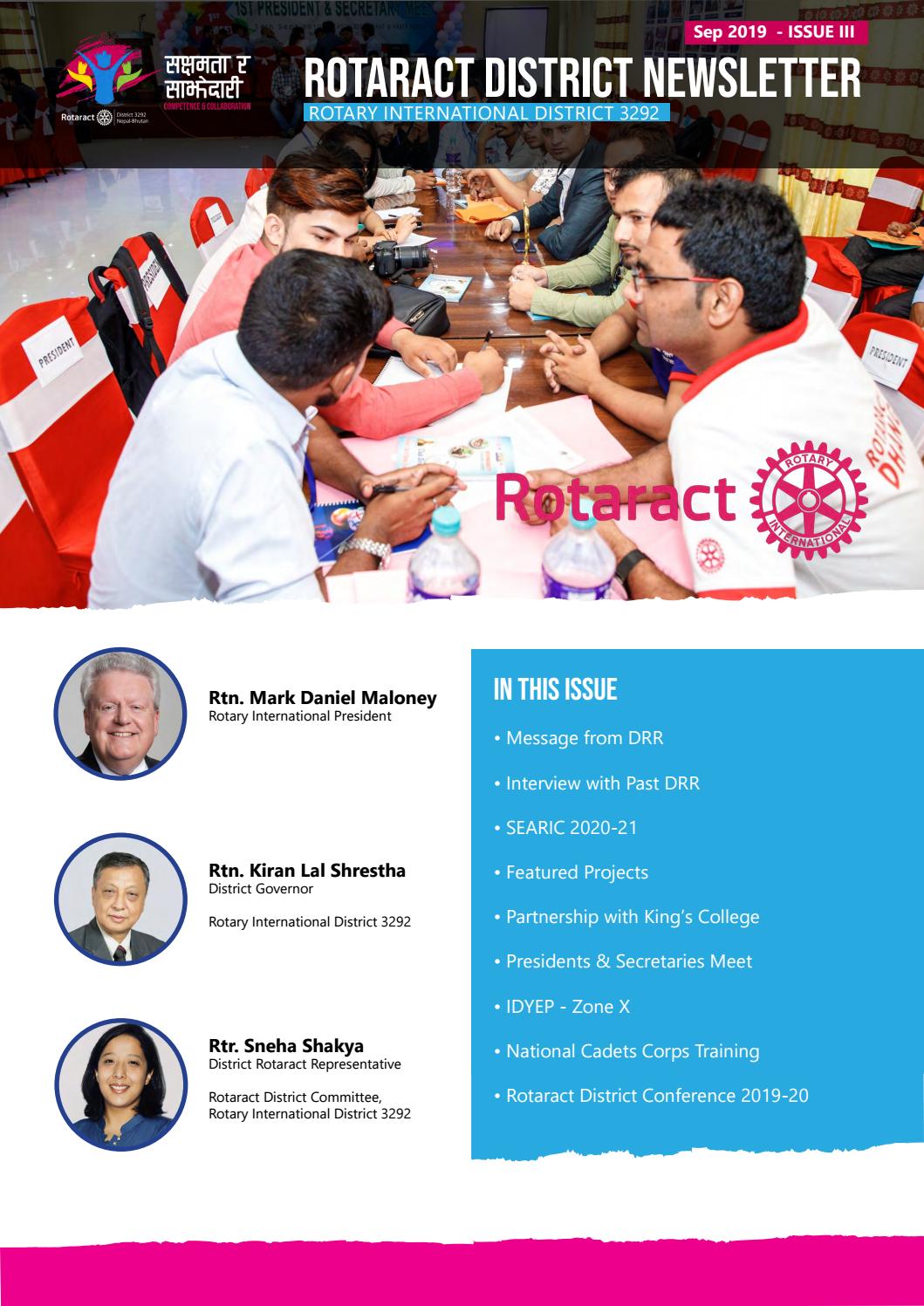 Rotaract District Newsletter | September 2019 | Issue 3 by Rotaract ...
