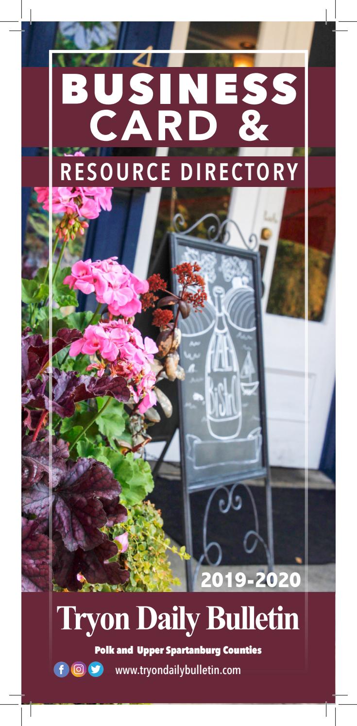 Business Card Directory 2019 by Tryon Daily Bulletin - Issuu