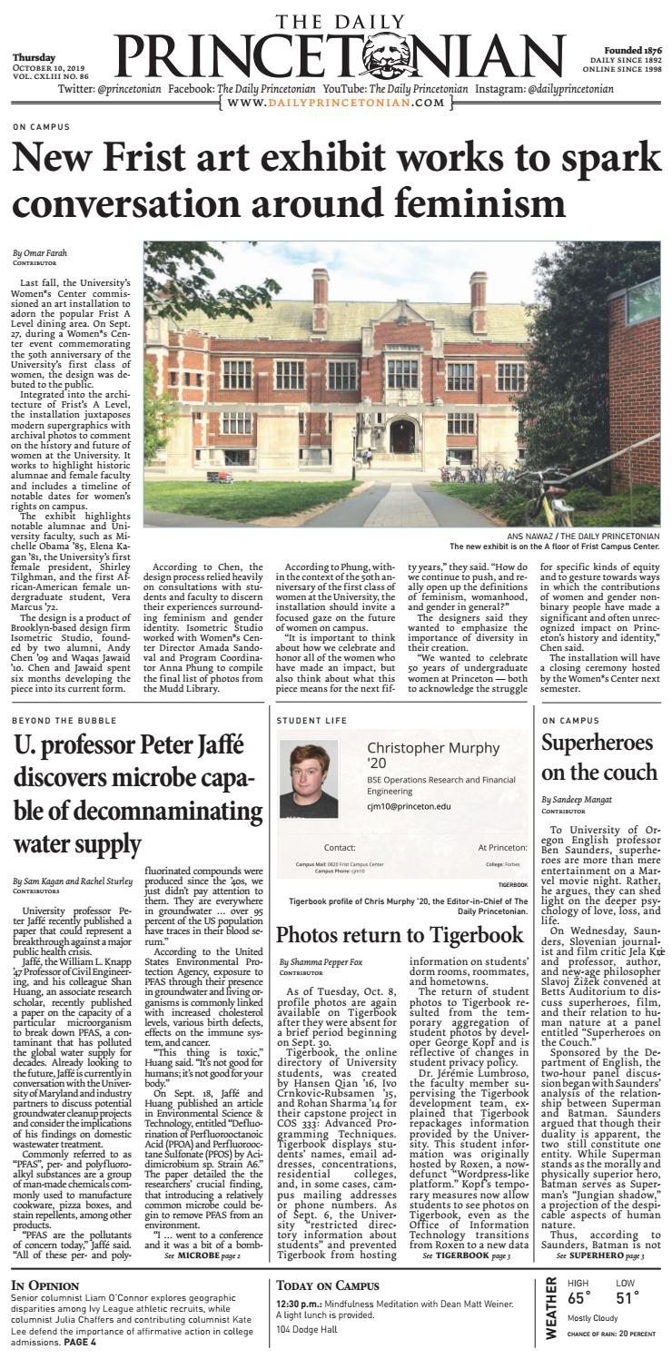 The Daily Princetonian: October 10, 2019 by The Daily Princetonian - Issuu