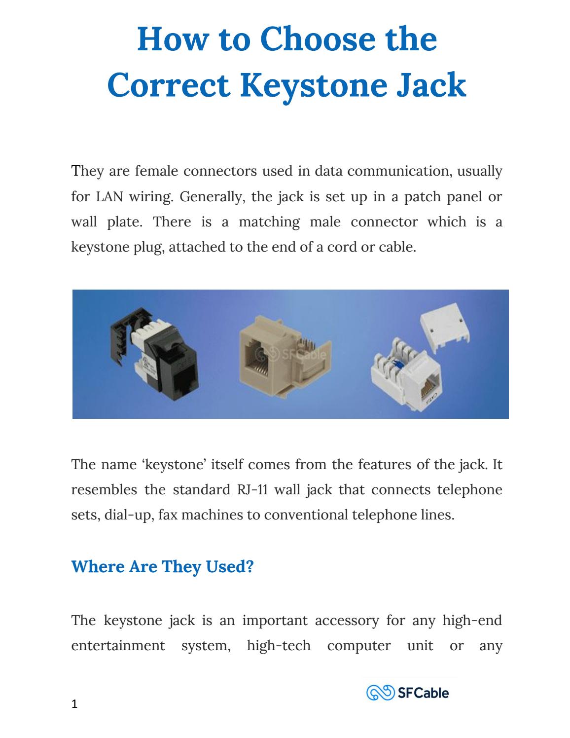 How to Choose the Correct Keystone Jack by Sf Cable, Inc - Issuu