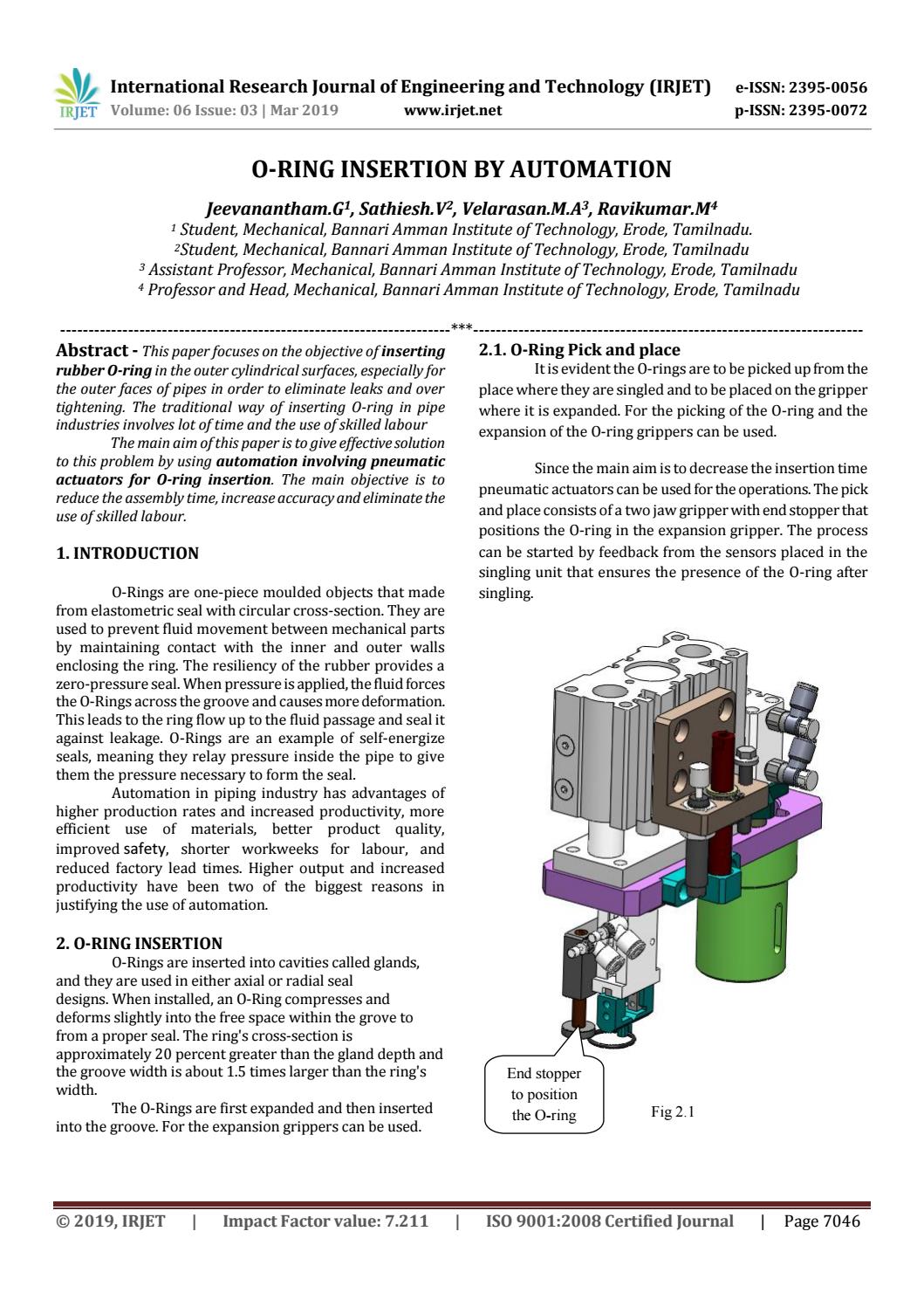 IRJET- O-Ring Insertion by Automation by IRJET Journal - Issuu