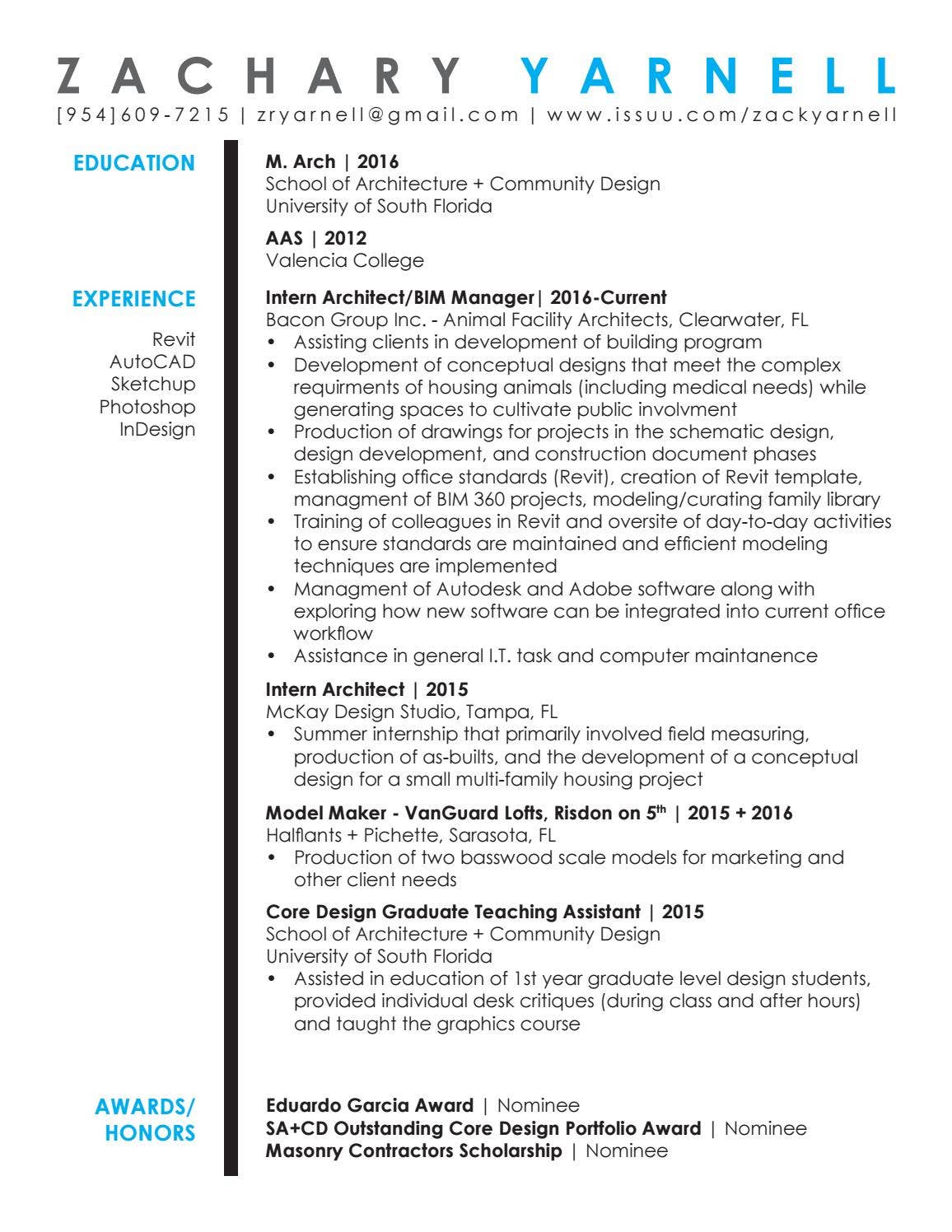 Zachary Yarnell - Resume 2019 by Zack Yarnell - Issuu