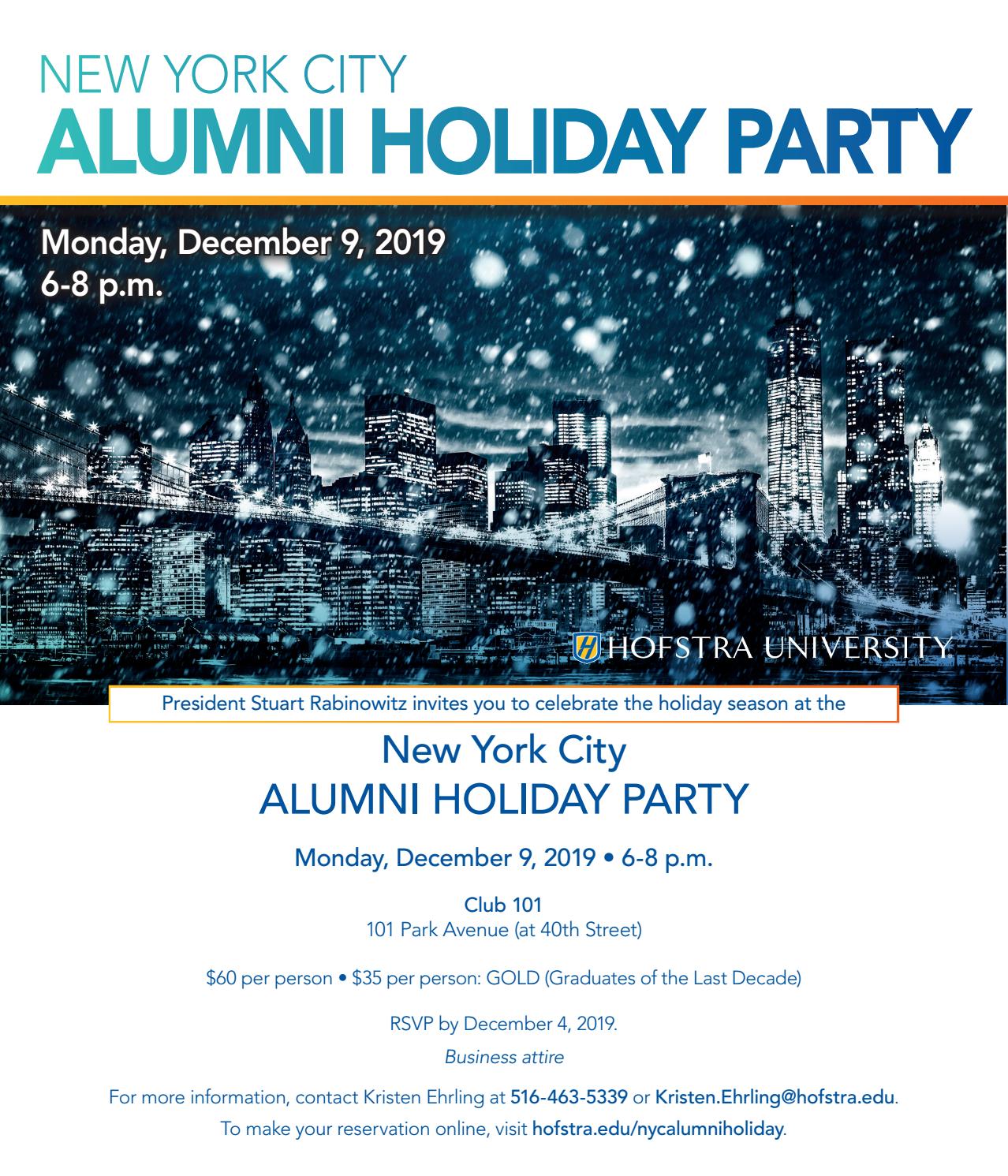 New York City Alumni Party - Monday, December 9, 2019 - 6-8 p.m. by ...