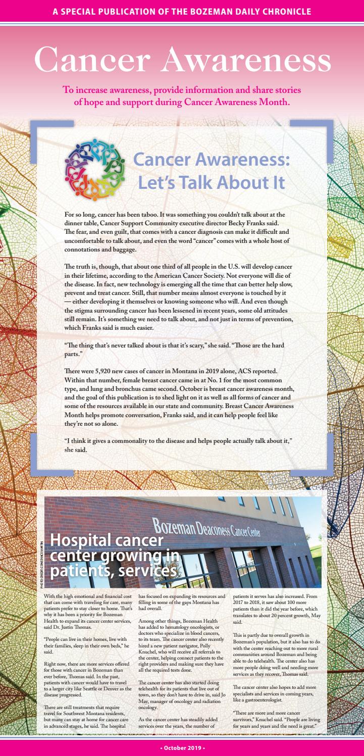 Cancer Awareness 2019 by Bozeman Daily Chronicle - Issuu