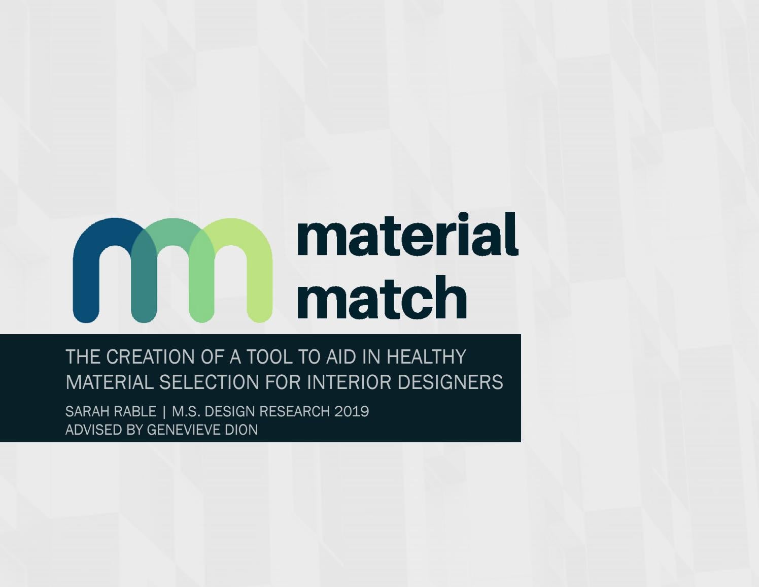 Material Match - Design Research Thesis 2019 by sarahrable - Issuu