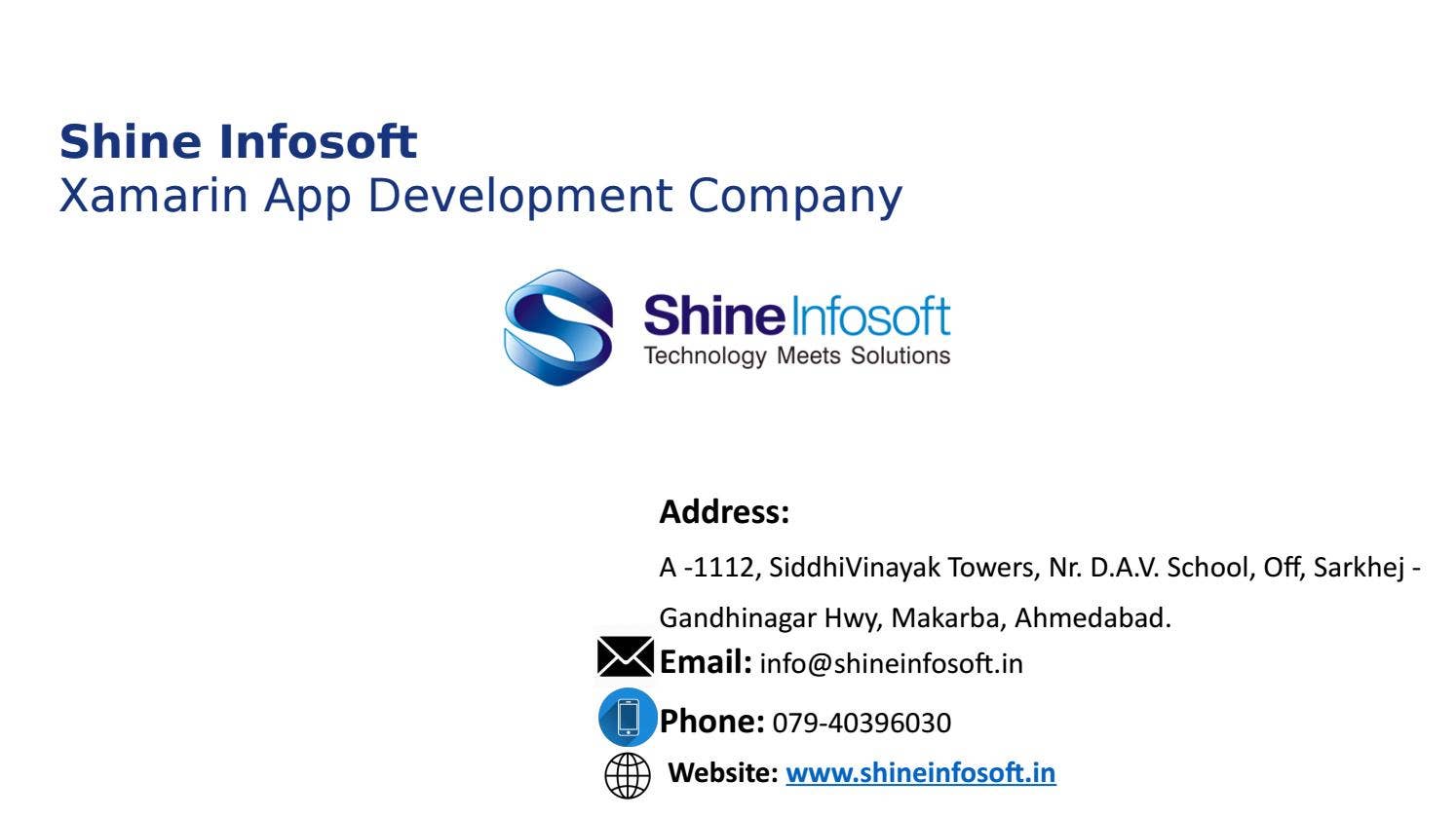 Top Xamarin Application Development Company by Shine Infosoft - Issuu