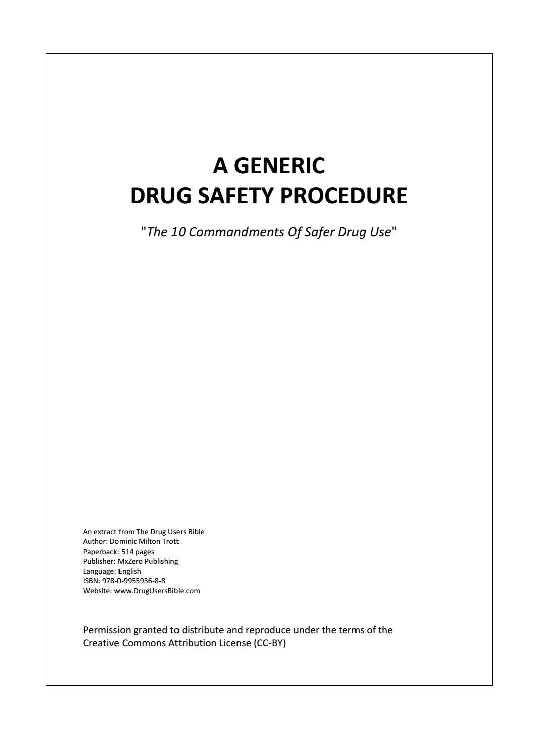 A Generic Drug Safety Procedure by Dominic Milton Trott - Issuu