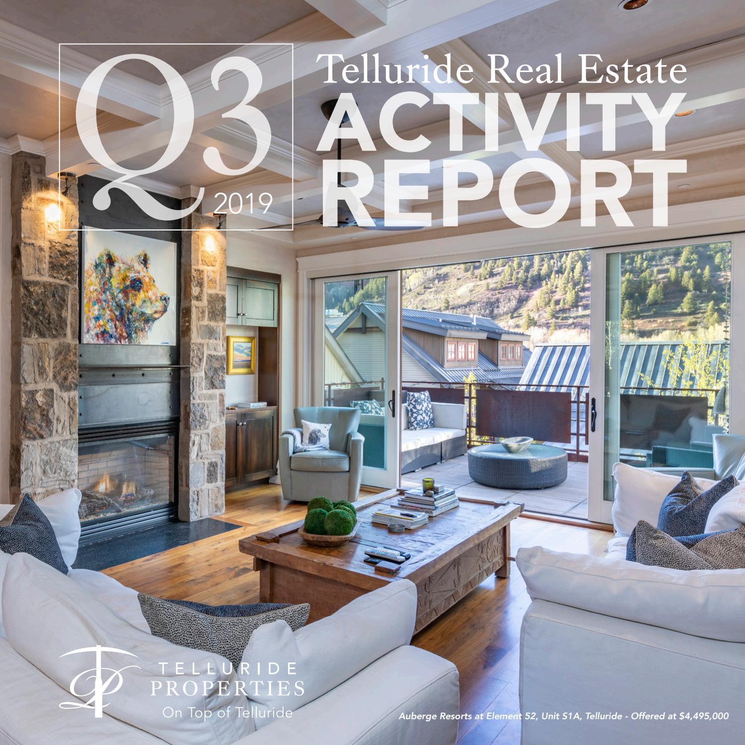 2019 Telluride Real Estate Activity Report Q3 - Telluride Properties by ...