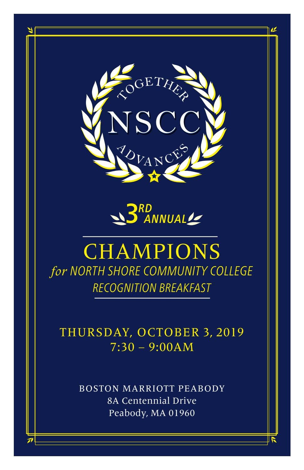 2019 NSCC's Champions of the North Shore program book by North Shore ...