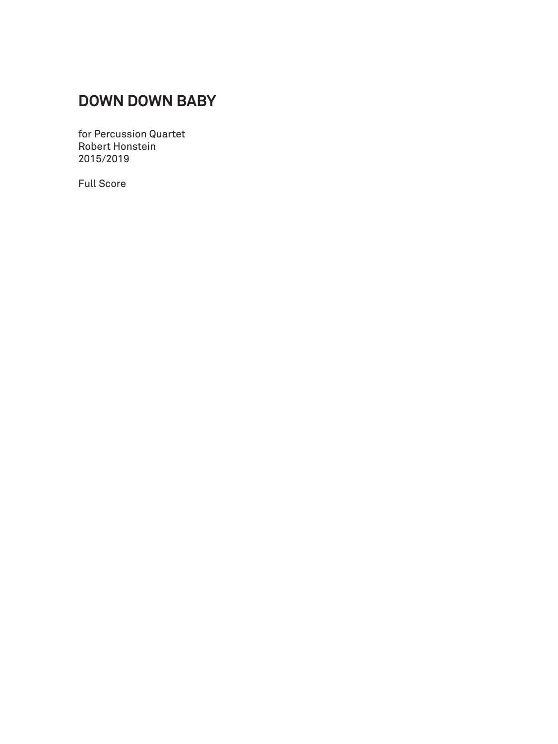 Robert Honstein - Down Down Baby (quartet) by Robert Honstein - Issuu