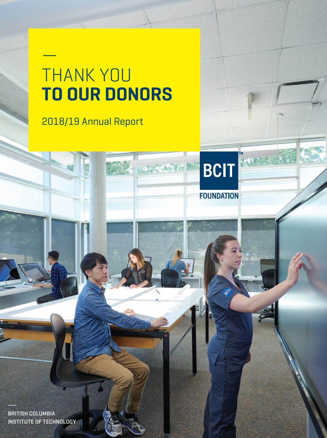 BCIT Foundation Annual Report 2018/19 by BCIT - Issuu