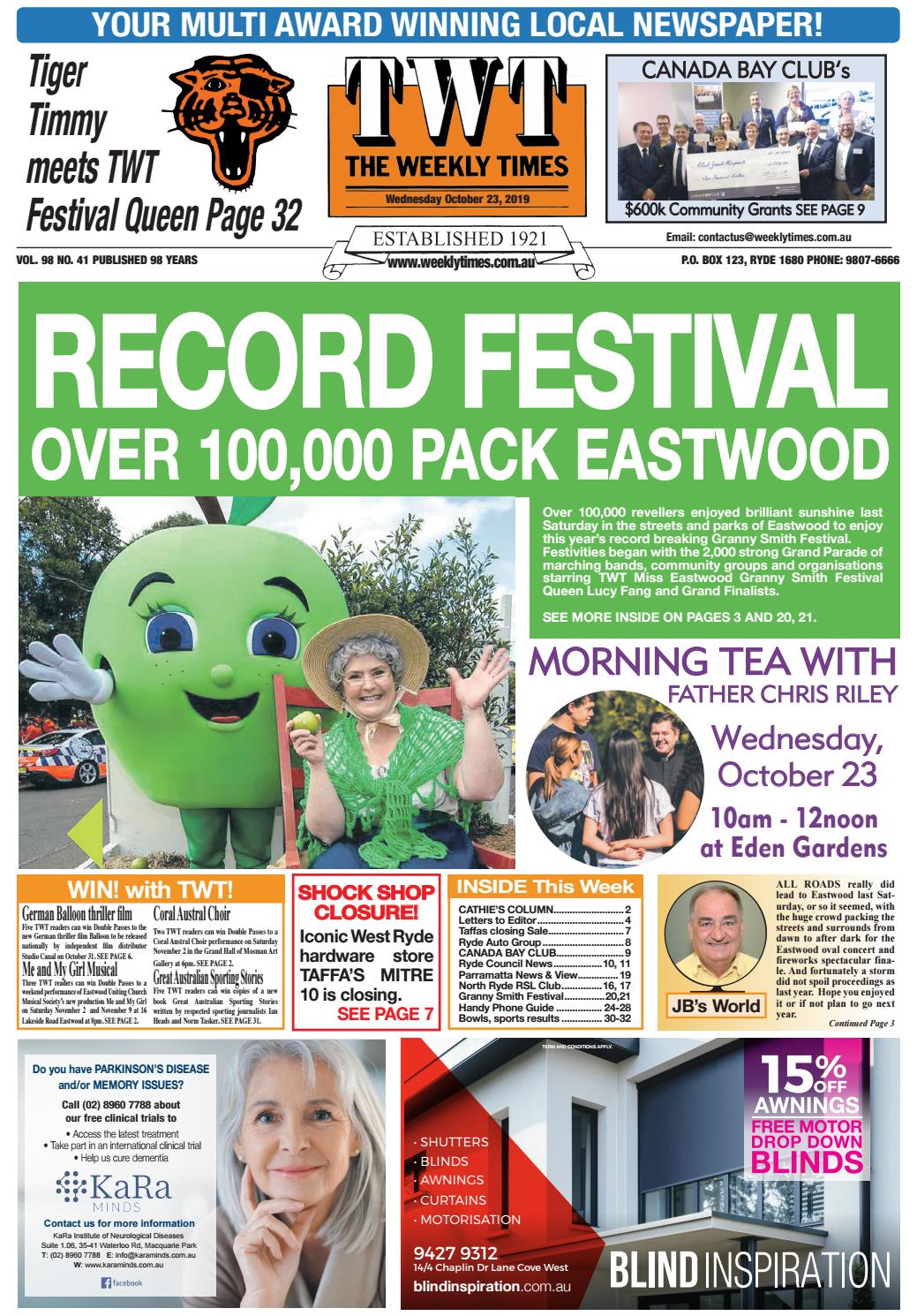 The Weekly Times - TWT - 23rd October 2019 by The Weekly Times - Issuu