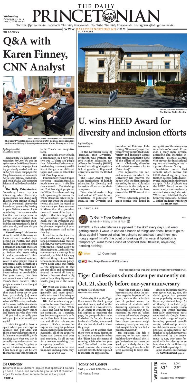 The Daily Princetonian: October 23, 2019 by The Daily Princetonian - Issuu