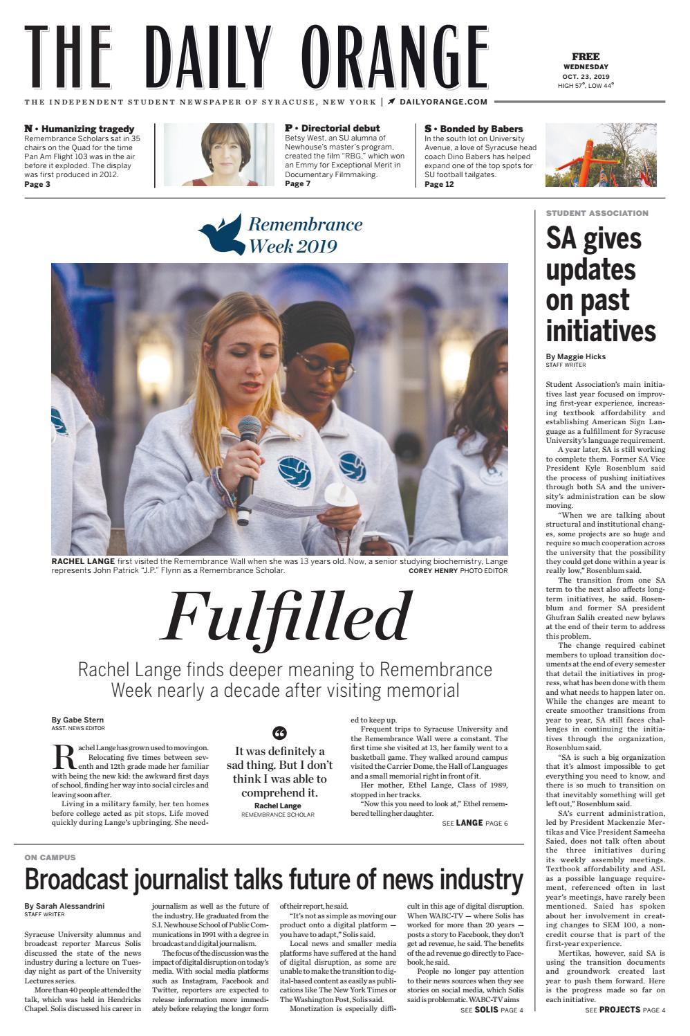 October 23, 2019 by The Daily Orange - Issuu