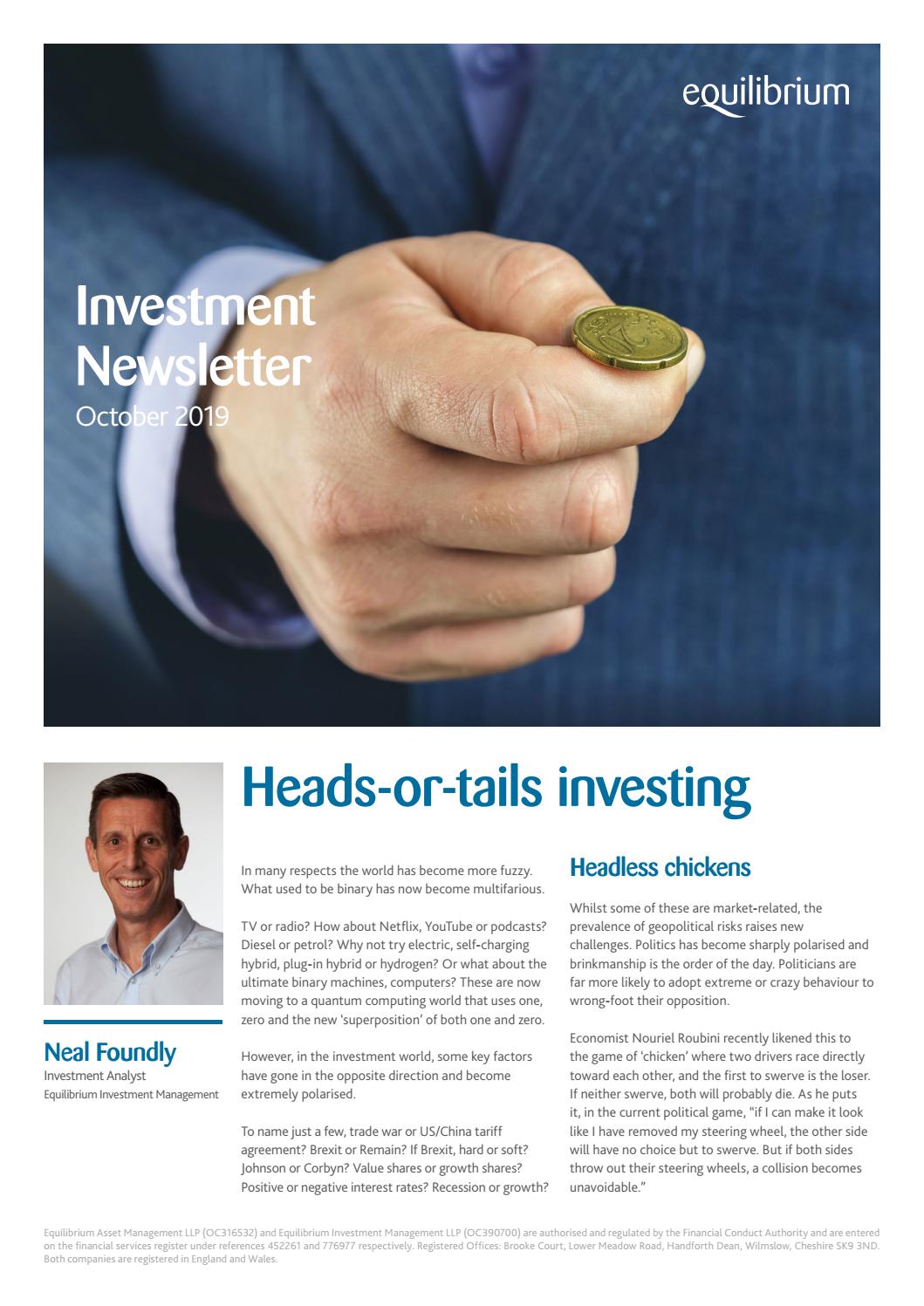 Investment Newsletter - October 2019 by Equilibrium Financial Planning ...