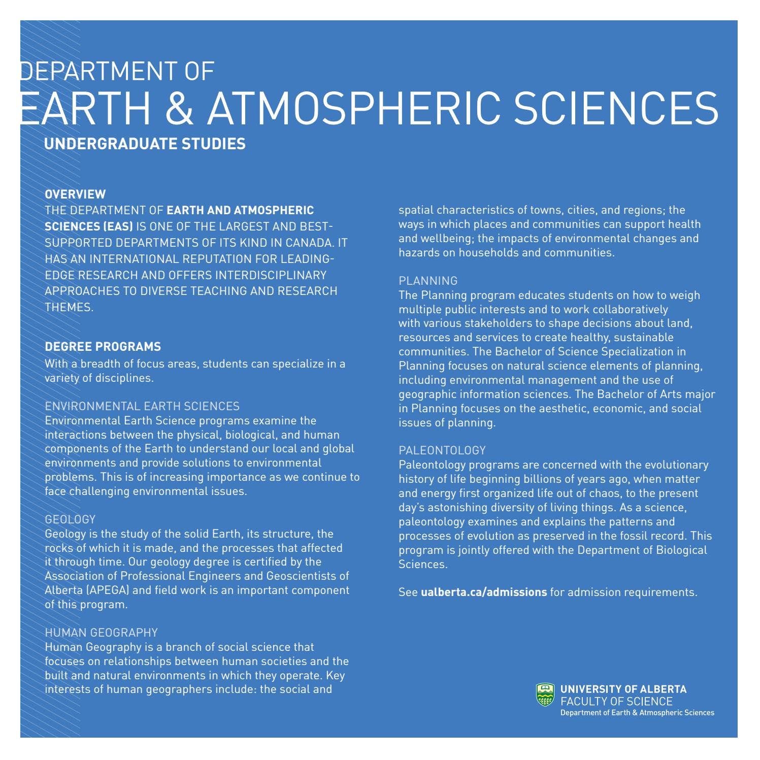 Earth and Atmospheric Sciences - Undergraduate by University of Alberta ...