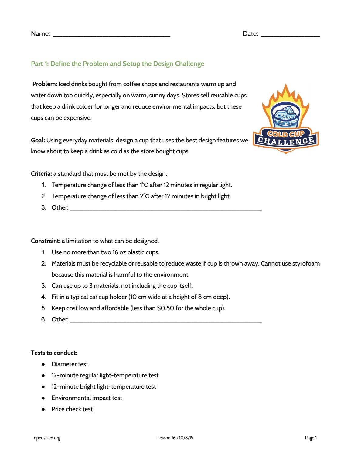 OpenSciEd Unit 6.2 Cold Cup Challenge by openscied - Issuu