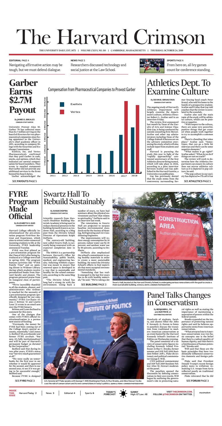 The Harvard Crimson - Volume CXLVI, No. 110 by The Harvard Crimson - Issuu