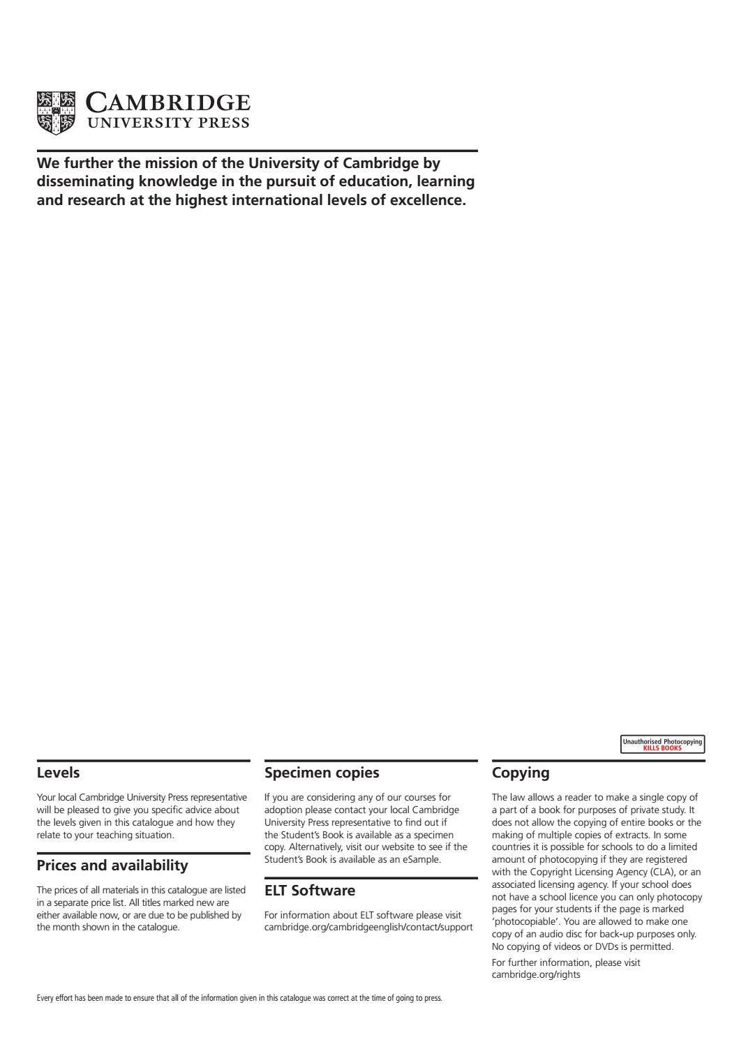 2020 ELT Cambridge University Press catalogue Turkey by Cambridge ...