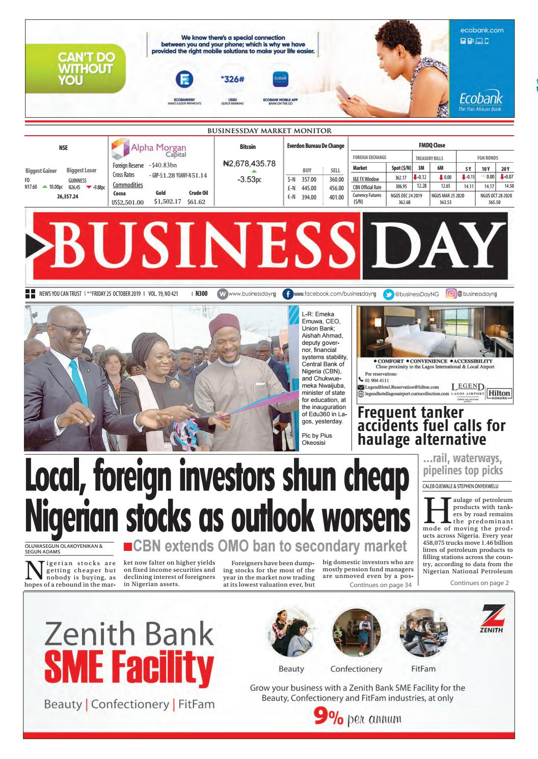 BusinessDay 25 Oct 2019 by BusinessDay - Issuu