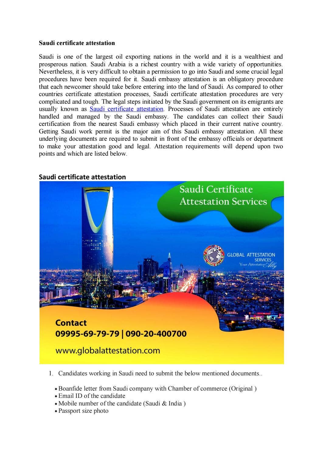 Best Saudi certificate attestation by Genius Attestation Services - Issuu