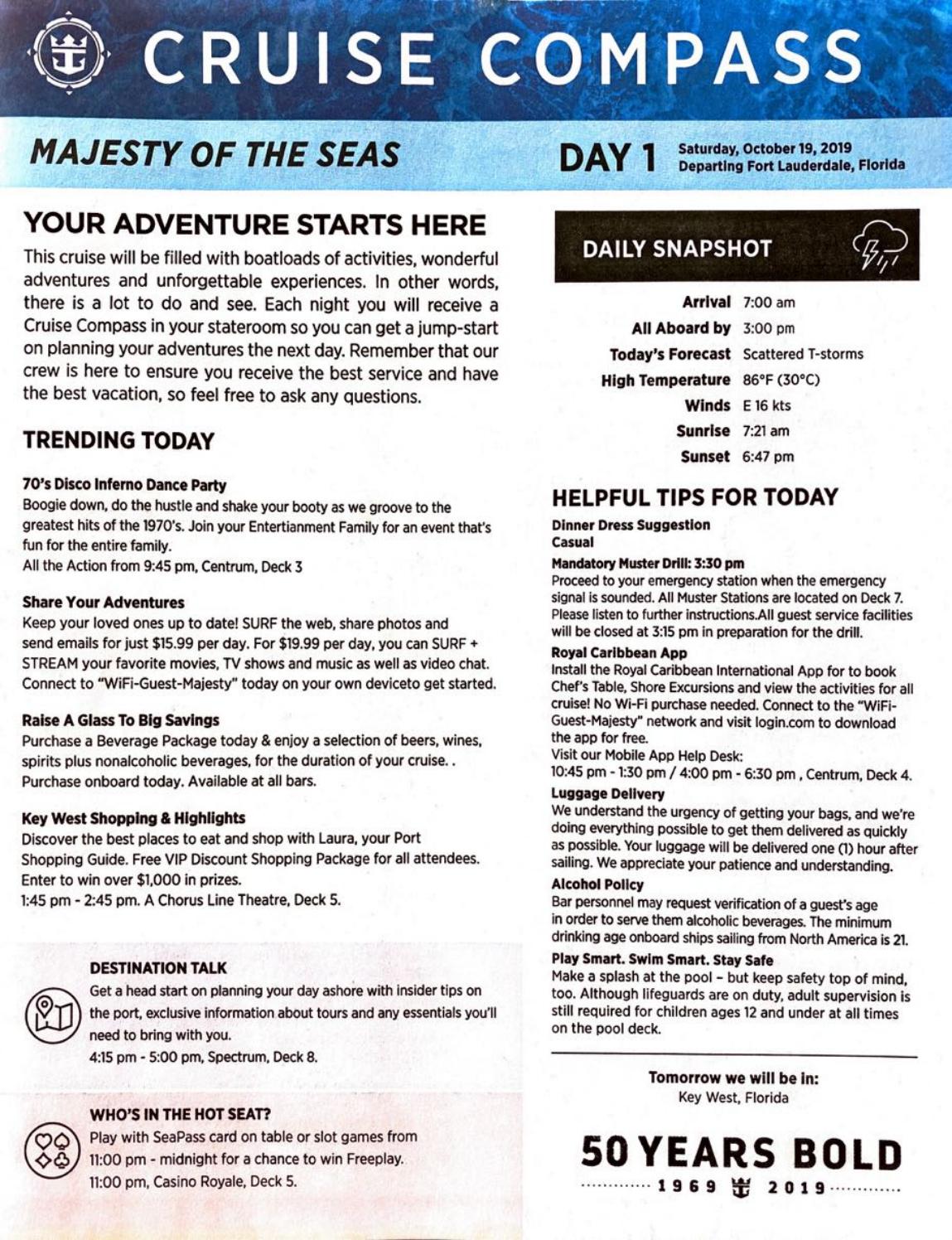 Majesty of the Seas 4-night Key West & Bahamas Cruise Compass - October ...