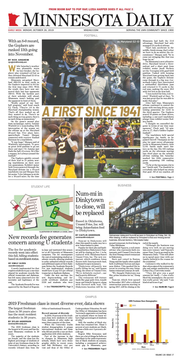 October 28, 2019 by The Minnesota Daily - Issuu