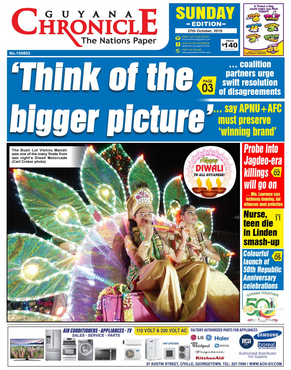 Guyana_Chronicle_Epaper_10_27_2019 by Guyana Chronicle - Issuu