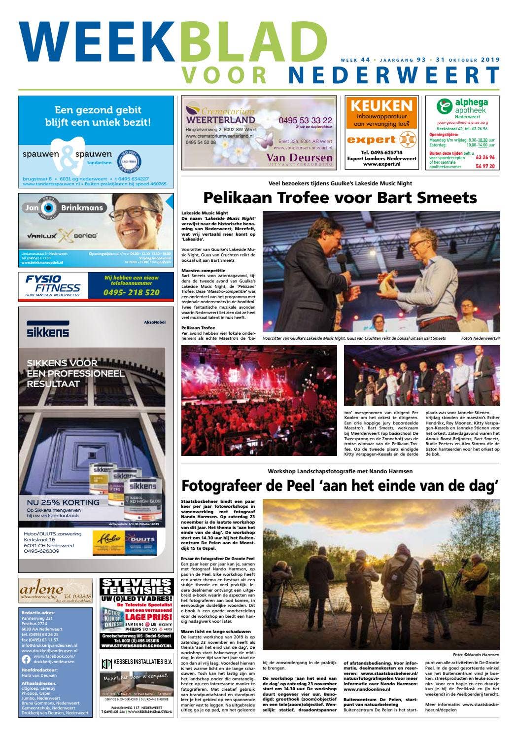 Week 44 2019 by Weekblad Nederweert - Issuu