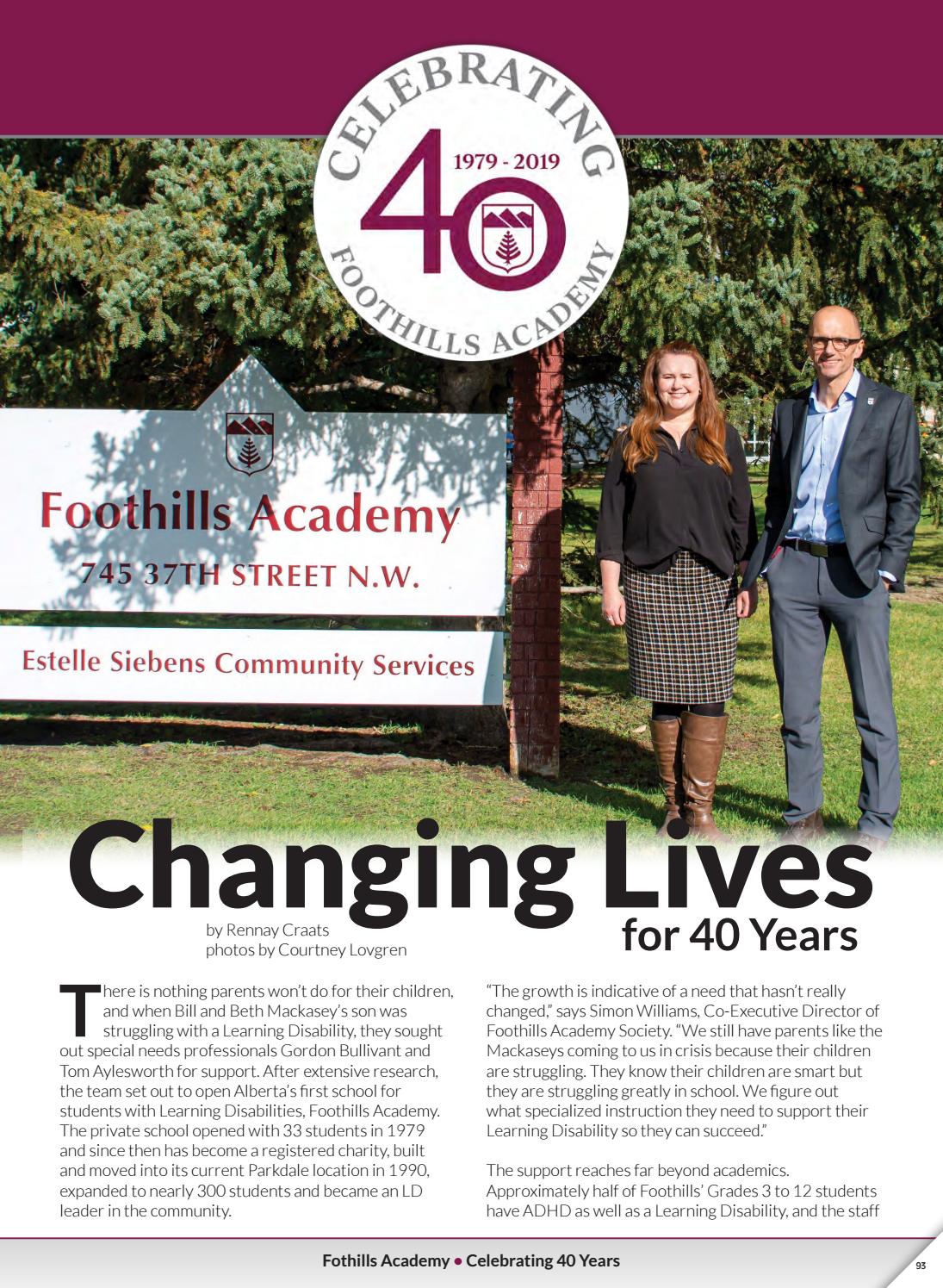 Foothills Academy - 40th Anniversary by Business in Calgary - Issuu