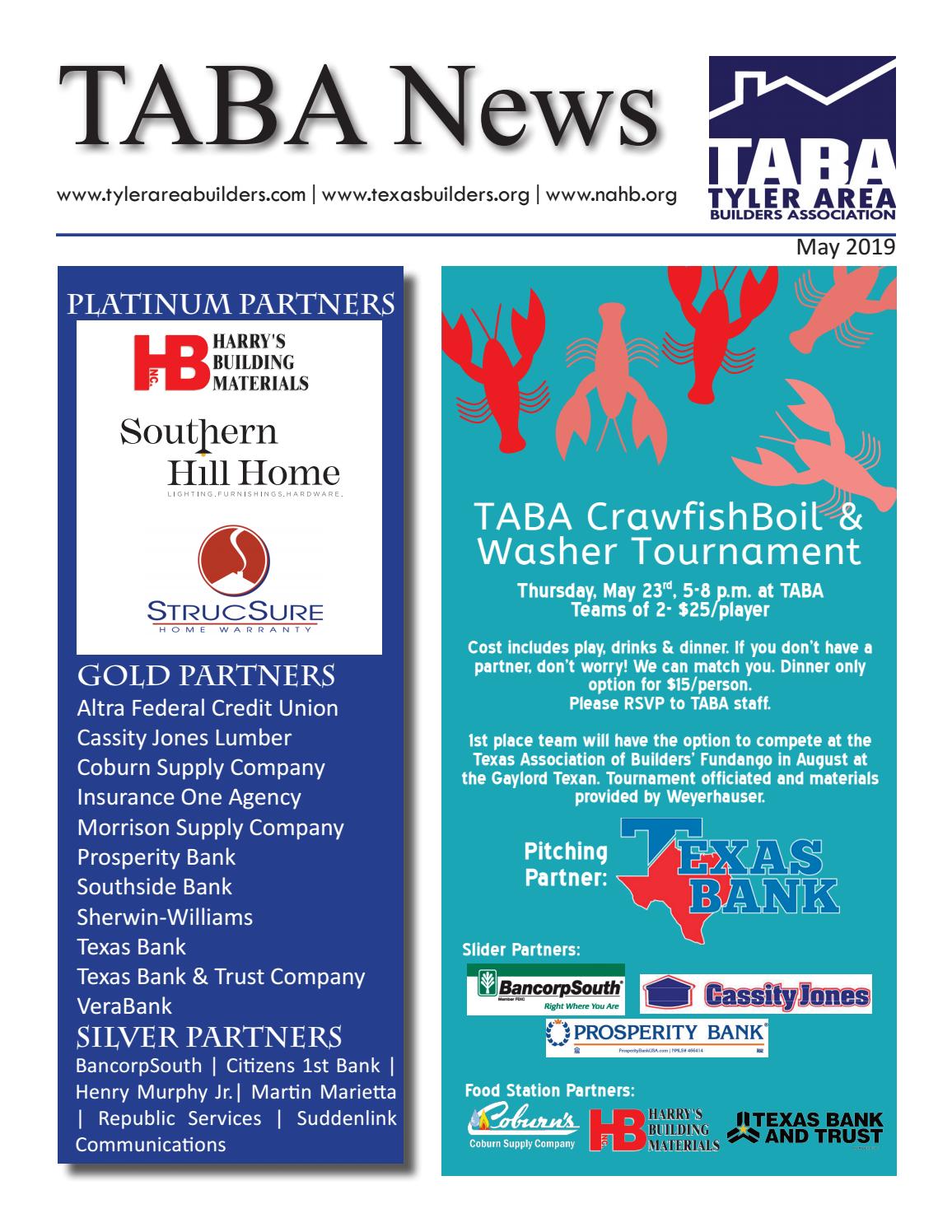Newsletter May 19 by Tyler Area Builders Association - Issuu