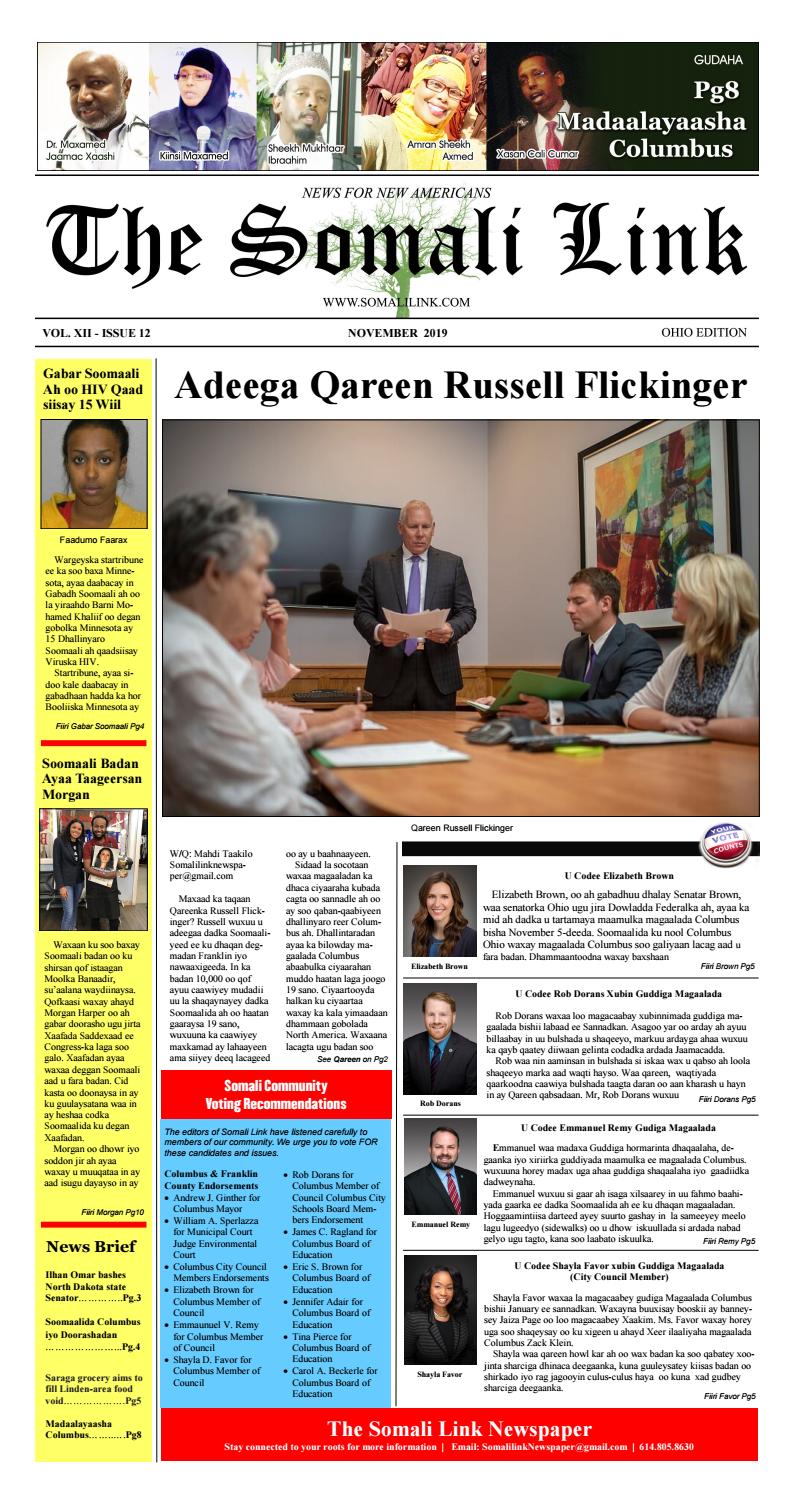 The Somali Link Newspaper - November 2019 by DPI Graphic Design - Issuu