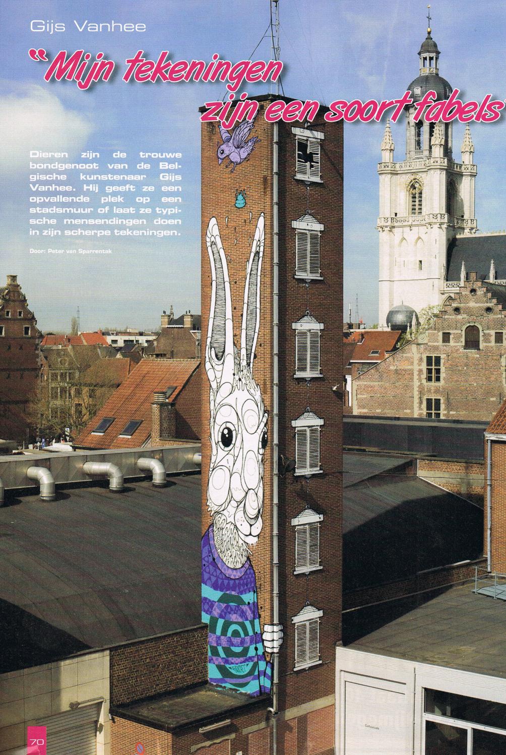 Belgian artist and mural painter Gijs van Hee in Highlife Magazine in ...