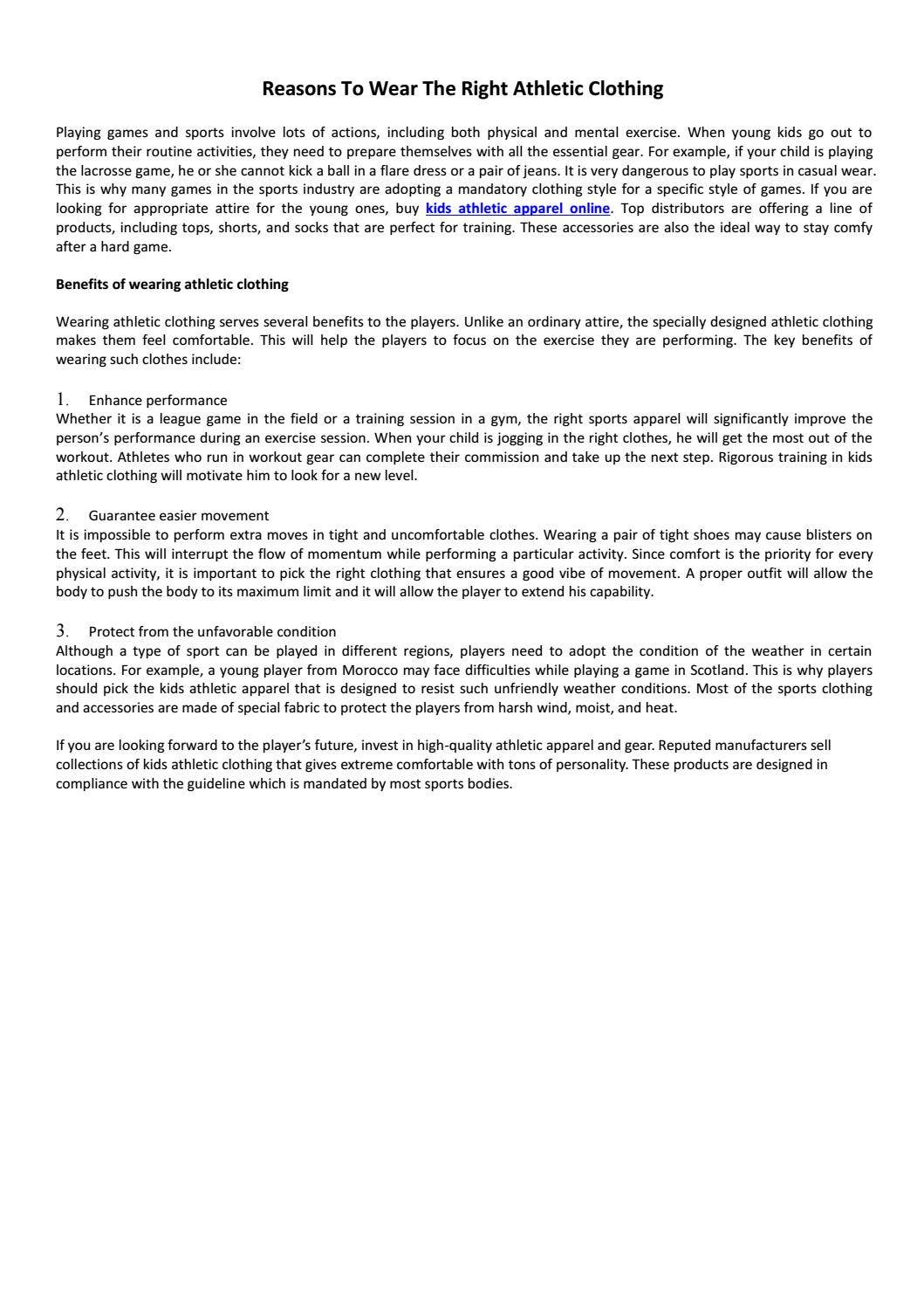 Reasons To Wear The Right Athletic Clothing by Flow Society - Issuu