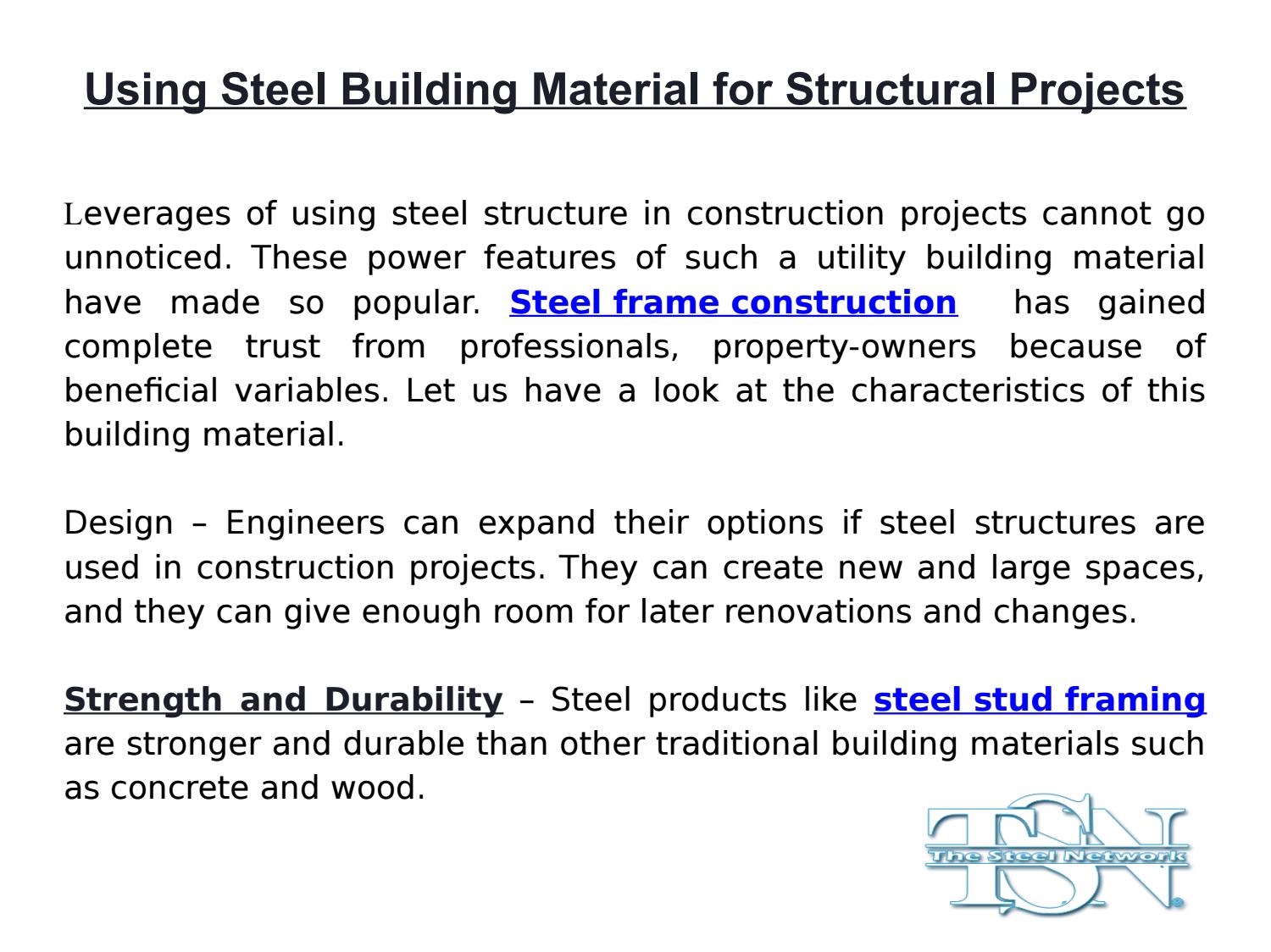 Using Steel Building Material for Structural Projects by The Steel ...
