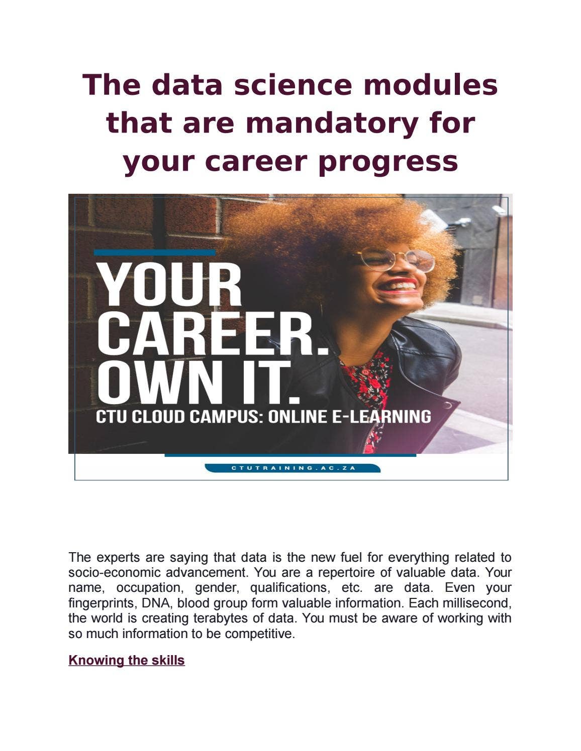 The data science modules that are mandatory for your career progress ...