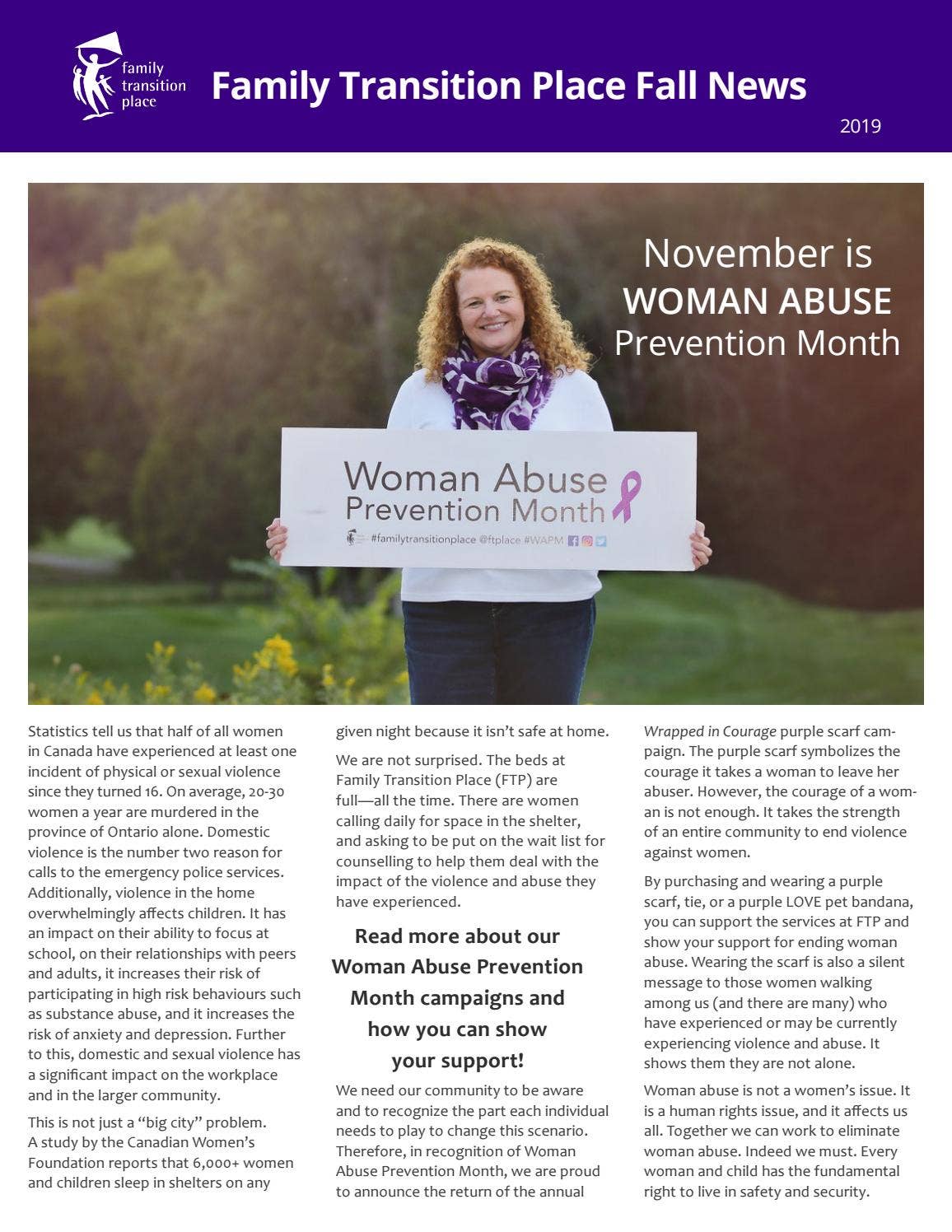 2019 Family Transition Place Fall Newsletter by Family Transition Place ...