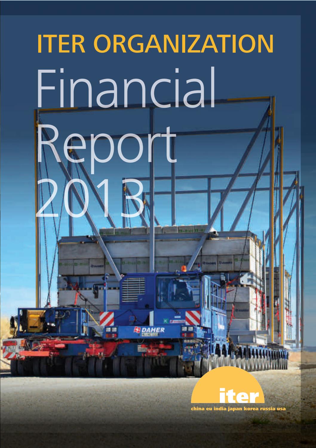 ITER Organization 2013 Financial Statements by iterorg - Issuu