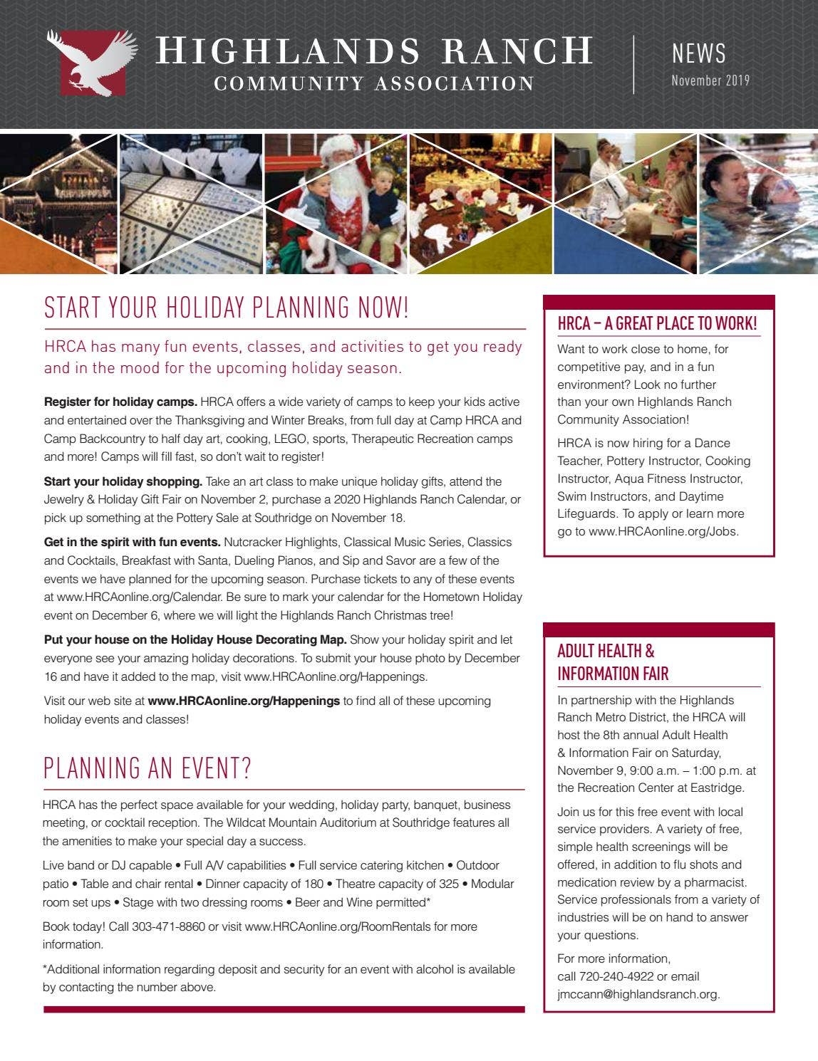 HRCA November Newsletter 2019 by Highlands Ranch Community Association ...