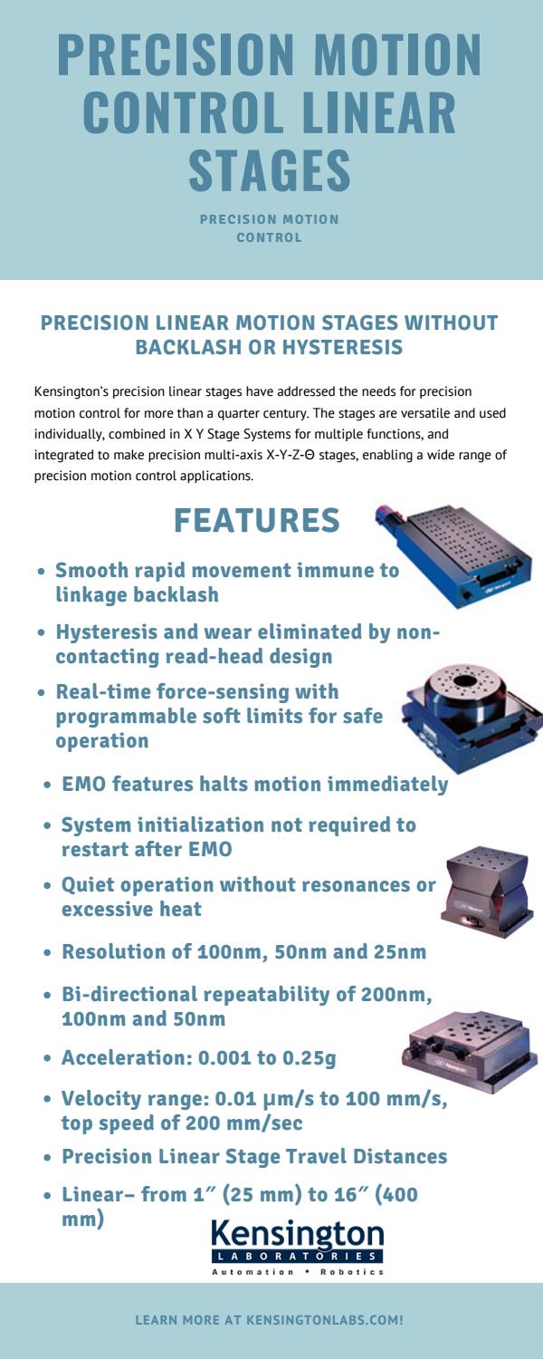 Precision Motion Control Linear Stages by Kensington Labs - Issuu